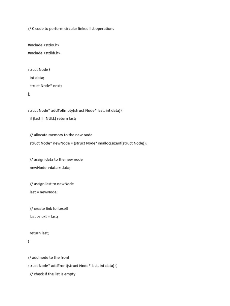 Circular Linked List | PDF