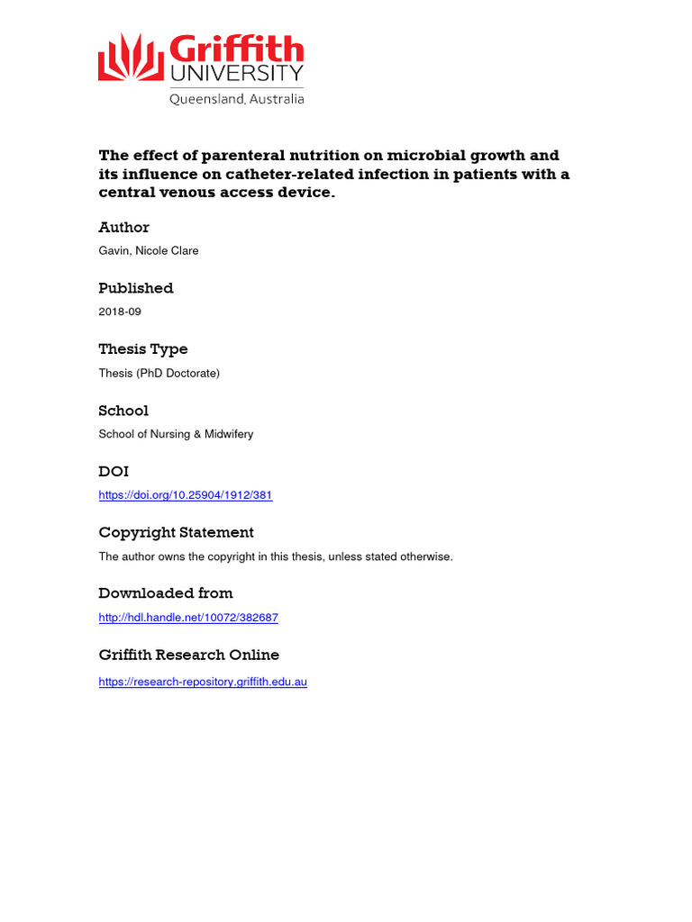 Gavin, Nicole - Final Thesis - Redacted | PDF | Intravenous Therapy ...