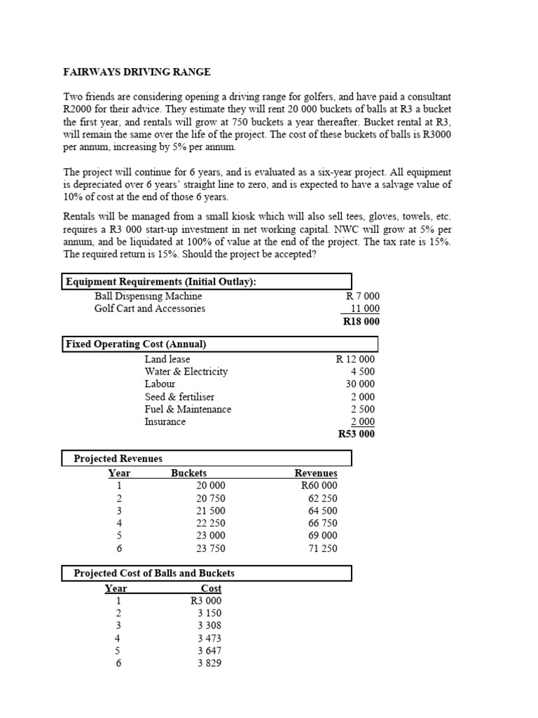 FAIRWAYS DRIVING RANGE EXAMPLE | PDF