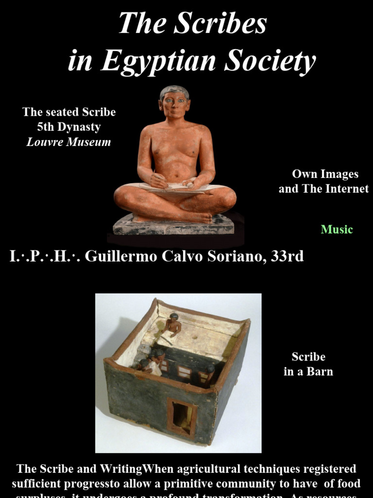 The Scribes in Egyptian Society - I. .P. .H. . Guillermo Calvo Soriano ...