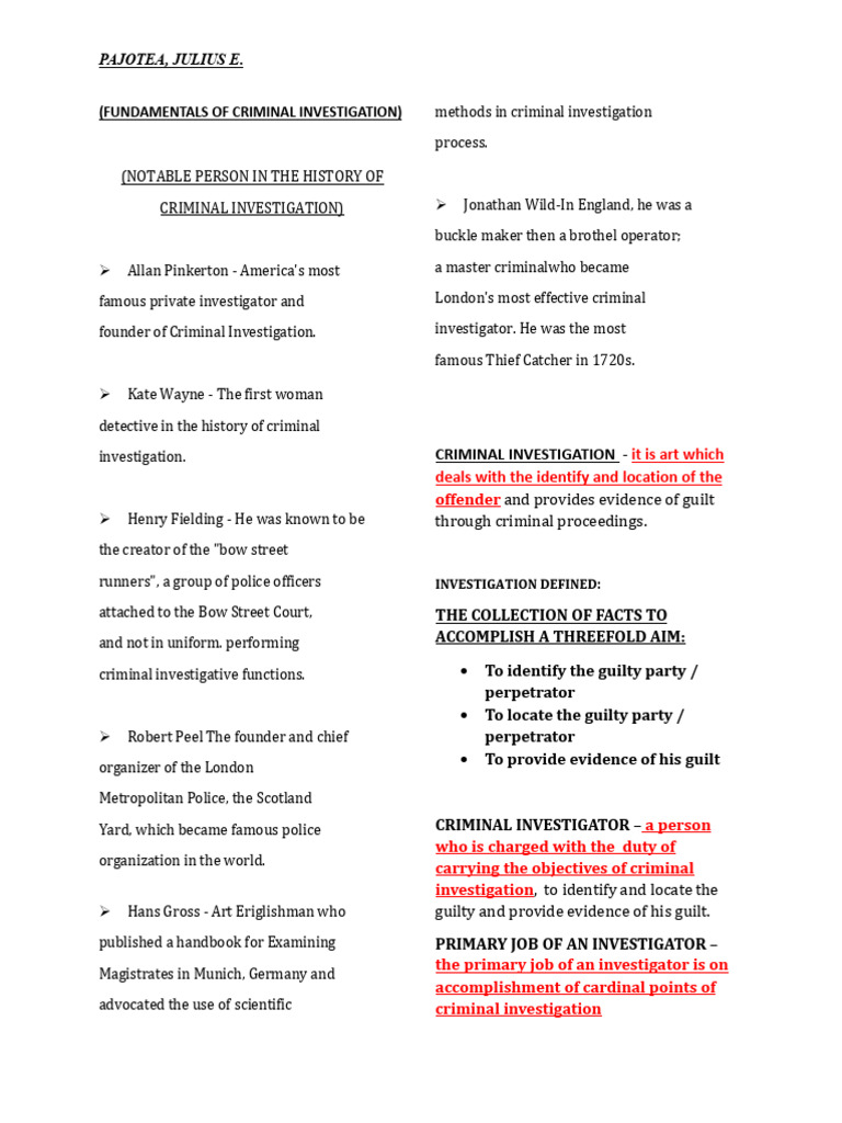 Fundamentals of Criminal Investigation | PDF