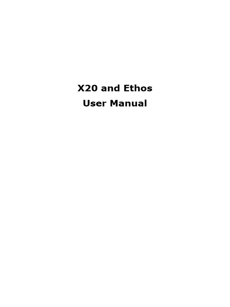 X20 and Ethos User Manual - 1.1.1 - Rev2 | PDF