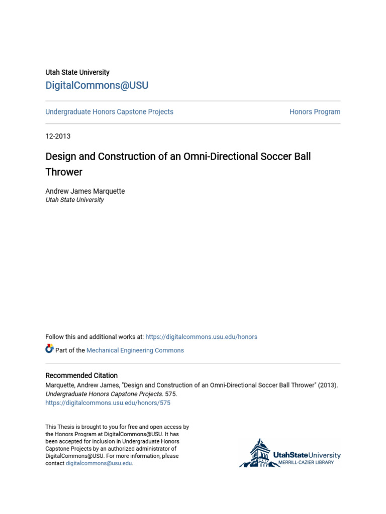 Design And Construction Of An Omni Directional Soccer Ball Throwe Pdf Technology And Engineering