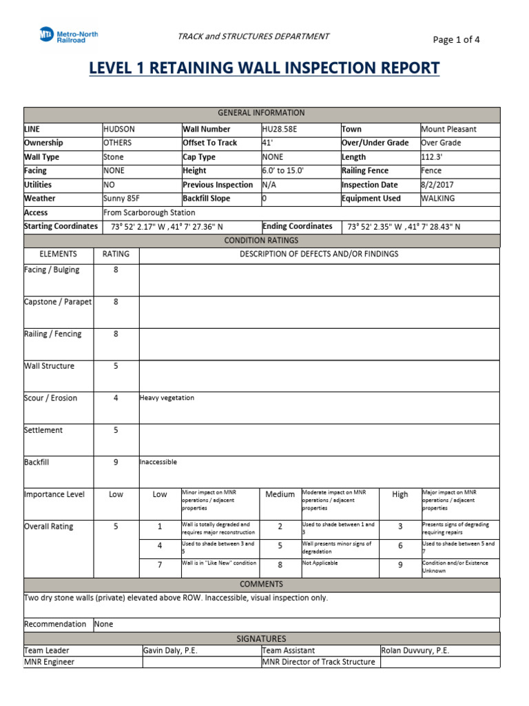 Hu28.58e Wall Report Inventory Report 2017 | PDF