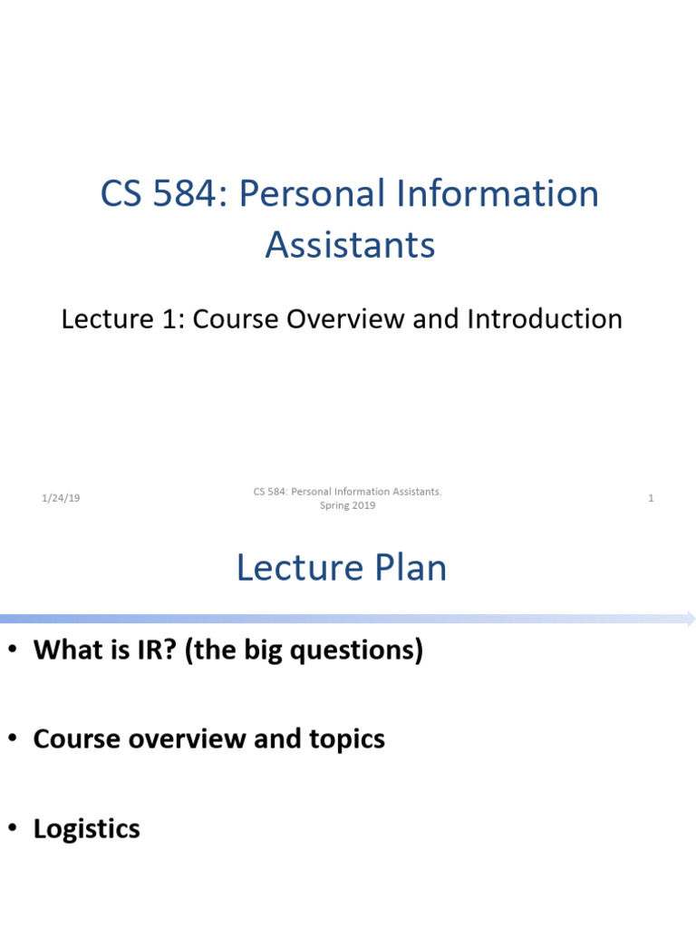 Lecture1 Introduction | PDF