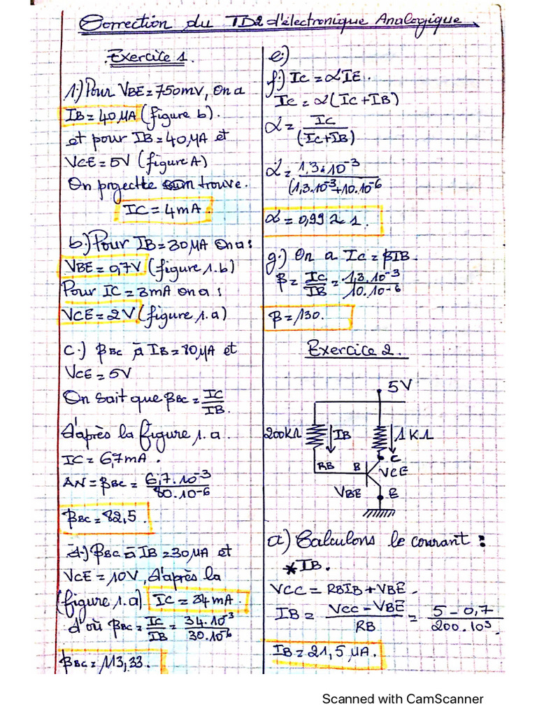 TD Transistor Et Amplificateur | PDF
