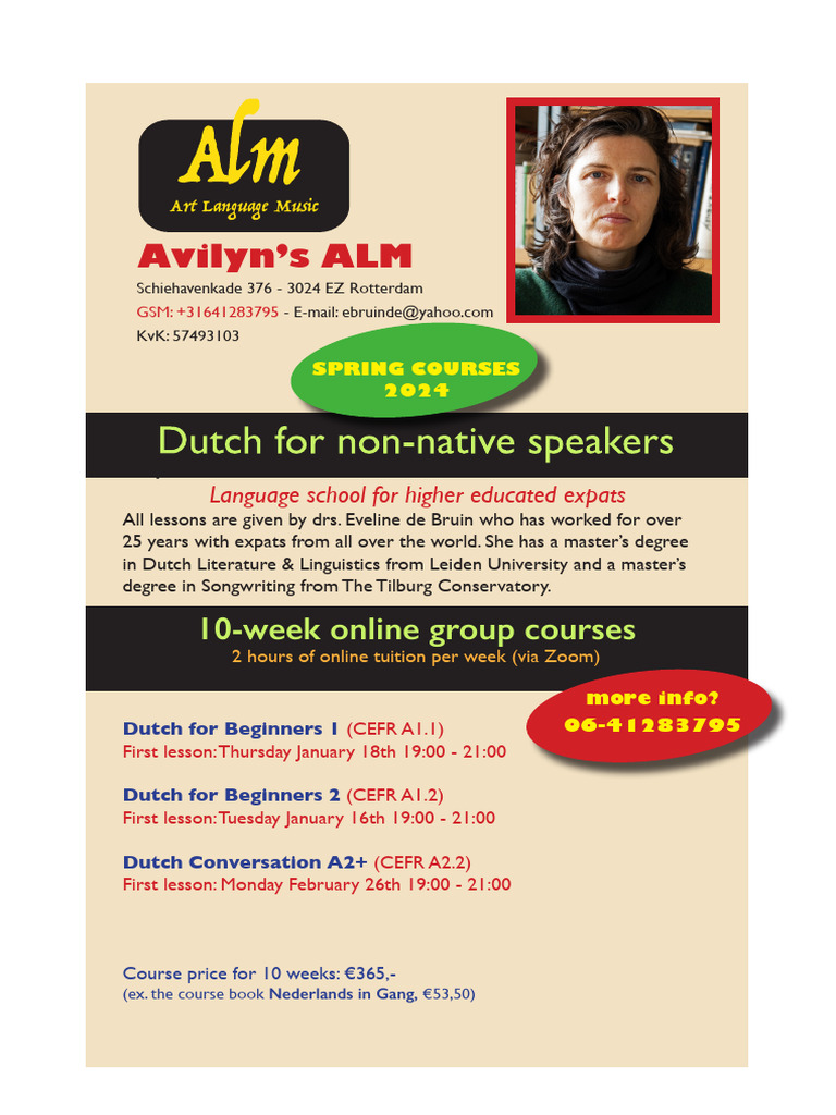 Flyer ALM DUTCH Spring Courses 2024 | PDF
