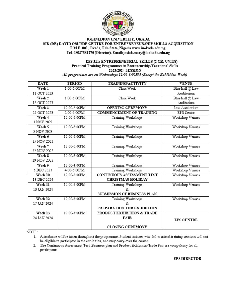 Eps311 Time Table 2 | PDF