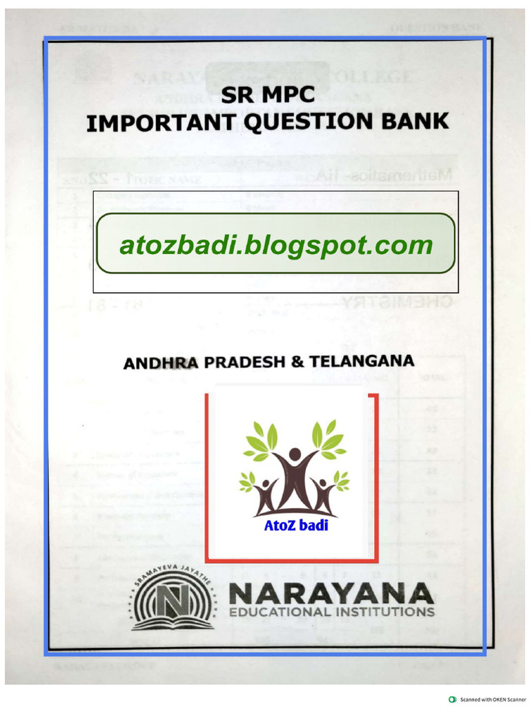 SR Narayana Ipe Question Bank - Atozbadi | PDF
