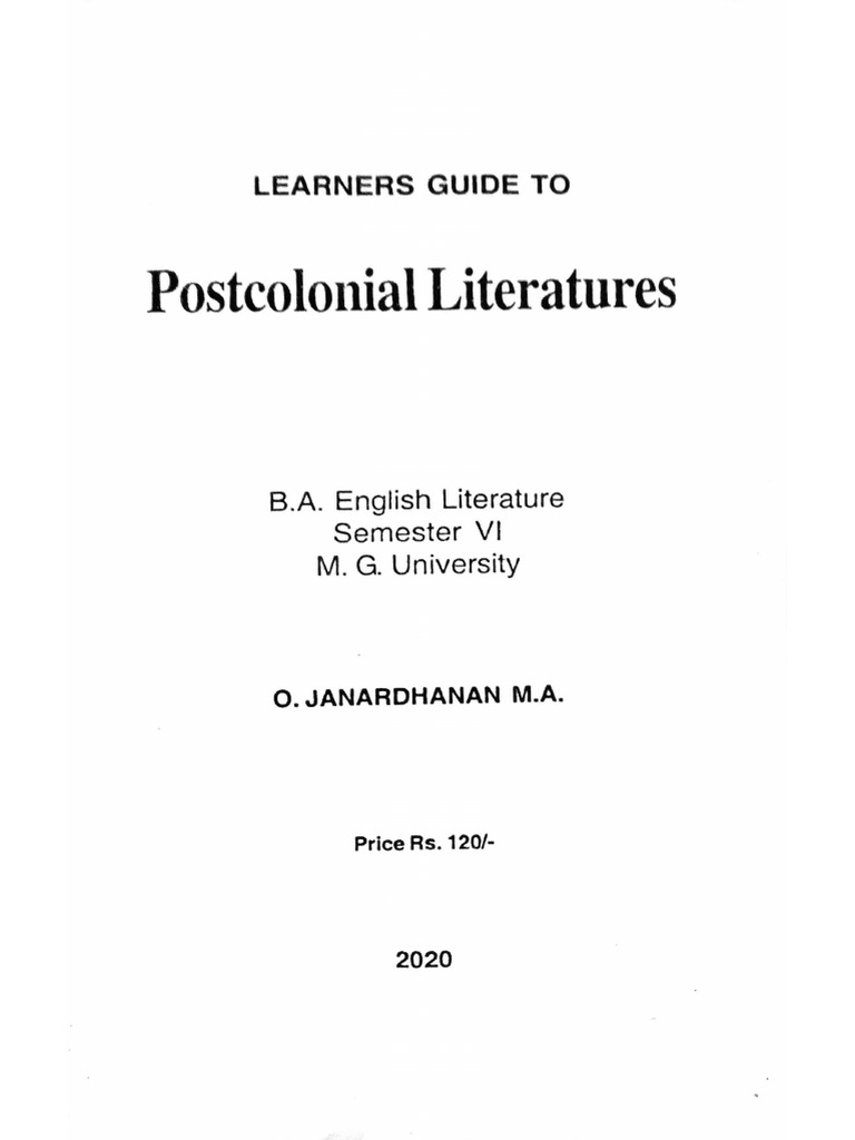 Postcolonial Literature Guide | PDF