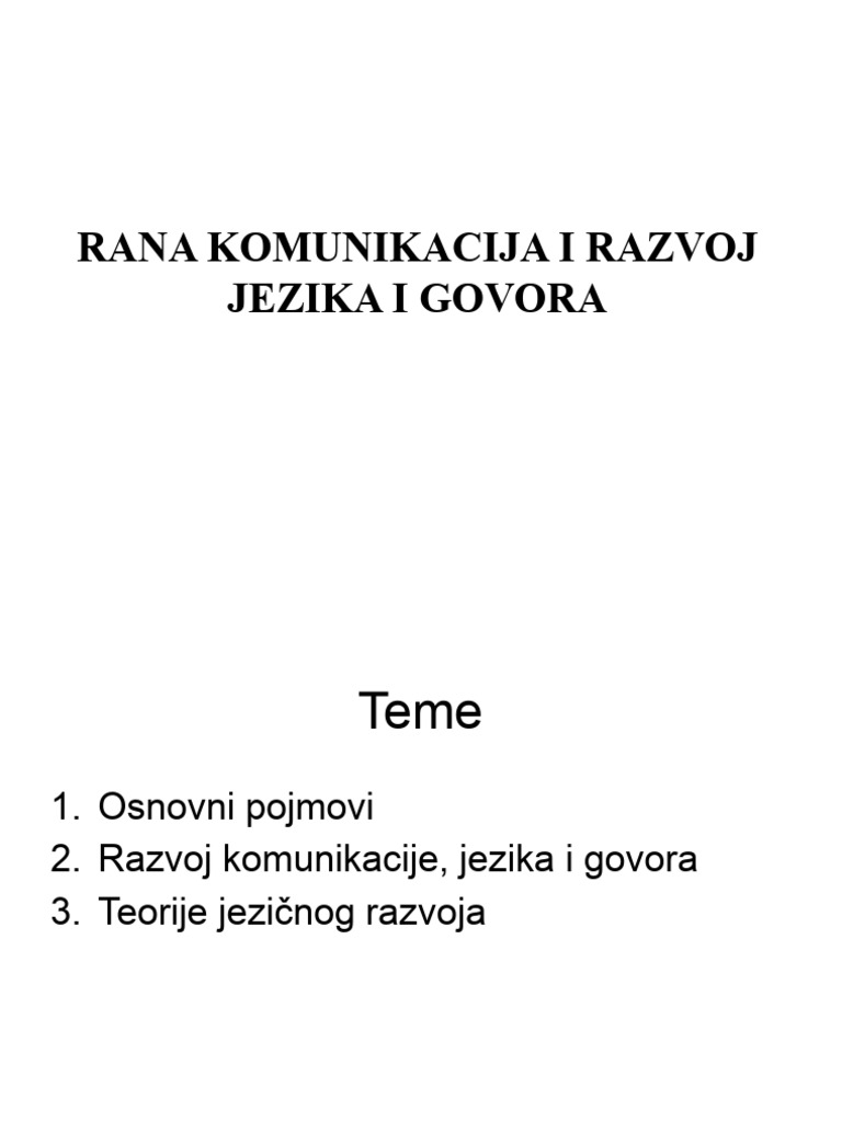 Razvoj Govora | PDF