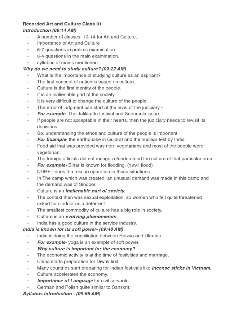 Upsc Art And Culture Pdf