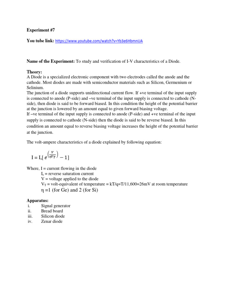 EEE - Study On Diode | PDF