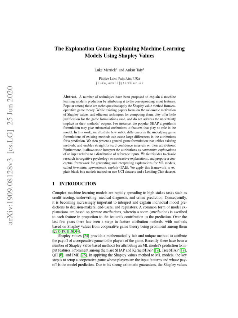 The Explanation Game: Explaining Machine Learning Models Using Shapley ...