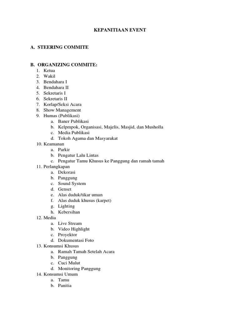 Kepanitiaan Event Mutakhir Pdf