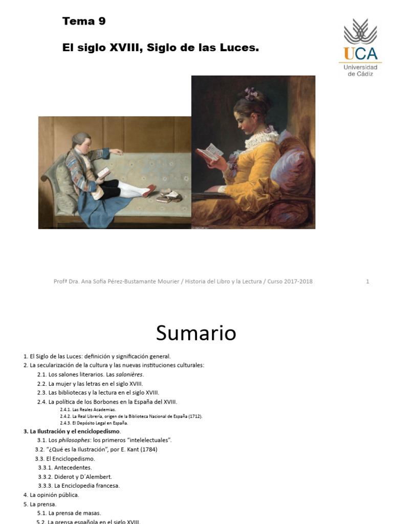 Tema 9. El Siglo XVIII - Siglo de Las Luces | PDF
