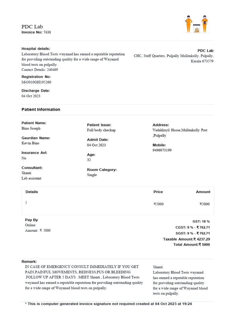 Medical Bill Template 1 | PDF