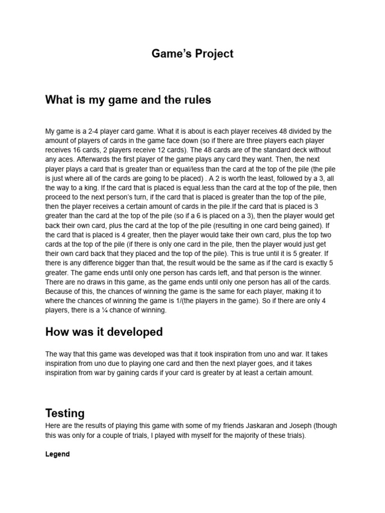 Game's Project - Grade 12 Data Management | PDF | Permutation | Odds