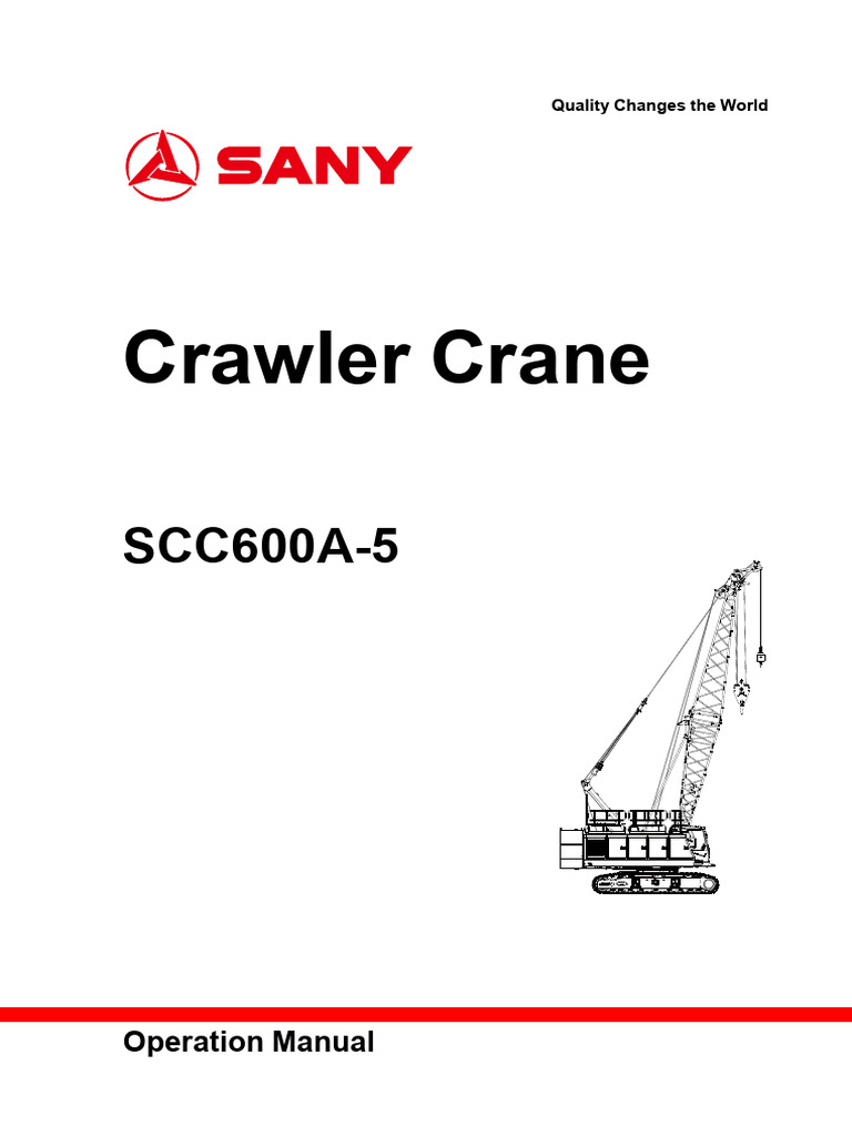 SCC600A-5 Crawler Crane Manual | PDF | Crane (Machine) | Hazards