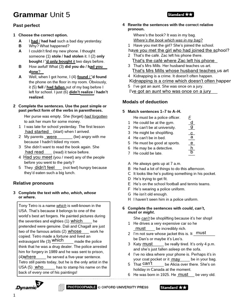 DY3 - G&V - Unit 5 - STANDARD | PDF