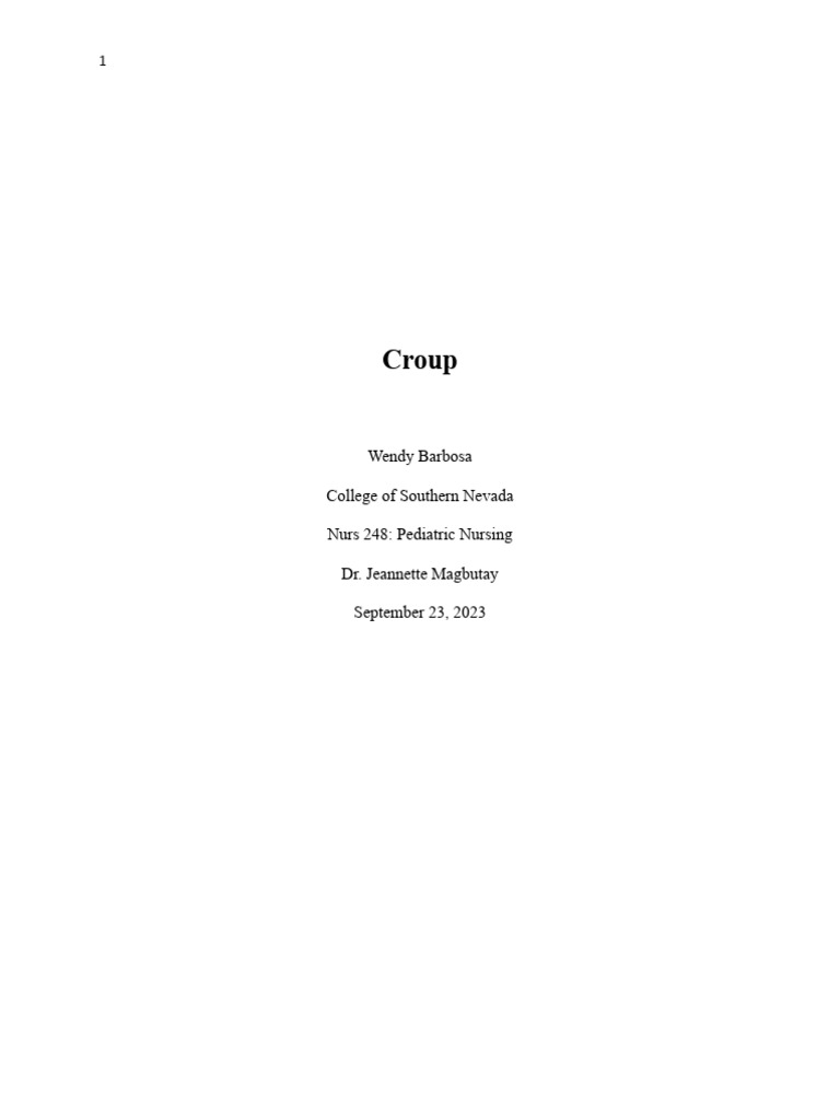 Croup | PDF