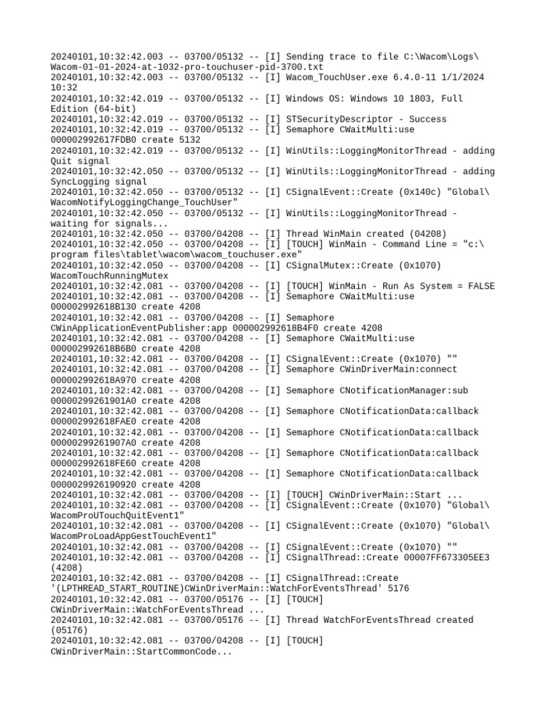 Wacom 01 01 2024 at 1032 Pro Touchuser Pid 3700 | PDF | Software Engineering | System Software