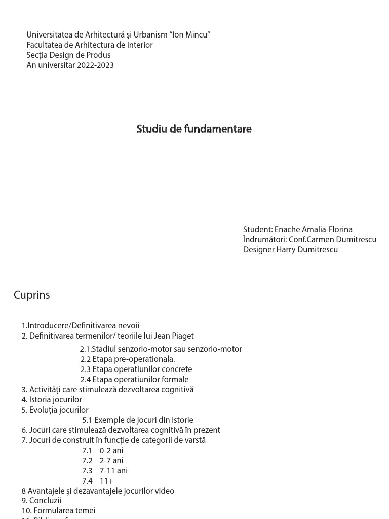 Studiu de Fundamentare | PDF