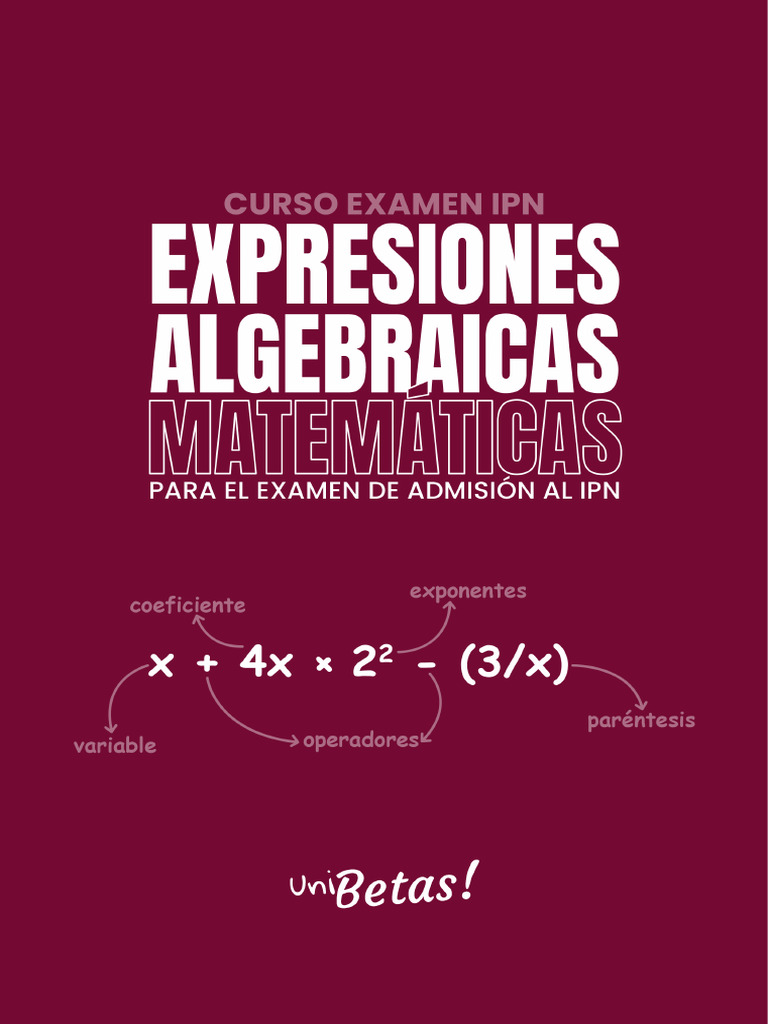 Ejercicios de Expresiones Algebraicas IPN | PDF