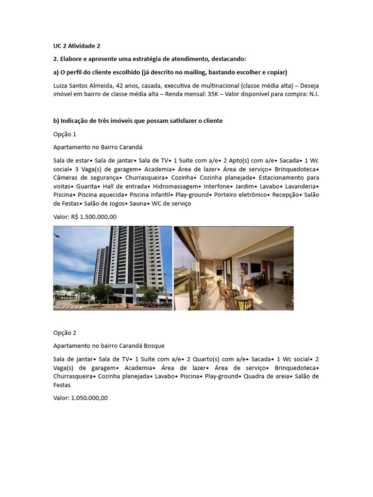 UC 2 Atividade 2 | PDF