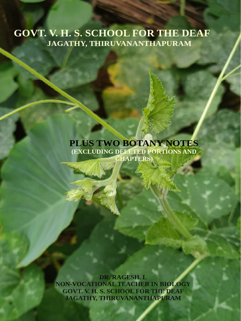 Plus Two Botany English - Malayalam Notes | PDF