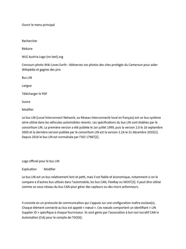 Introduction au bus LIN dans l'automobile | PDF | Informatique | Réseau ...