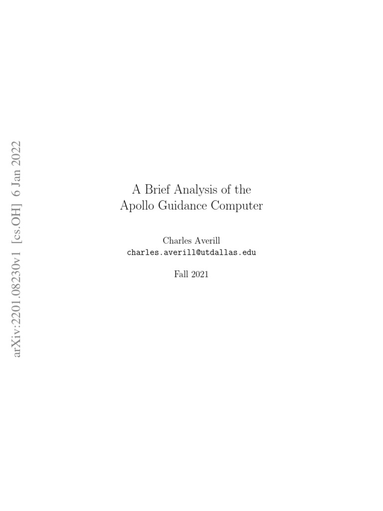 Apollo Guidance Computer | PDF | Bit | Random Access Memory