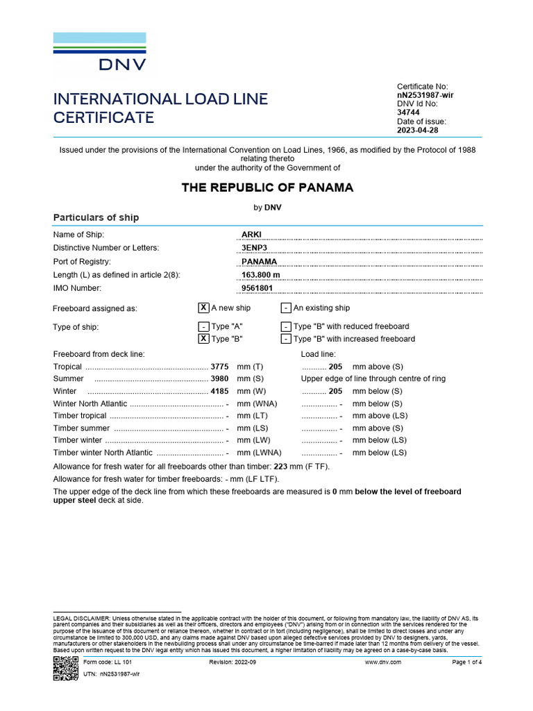 17. International_Load_Line_Certificate-2023-04-28 | PDF