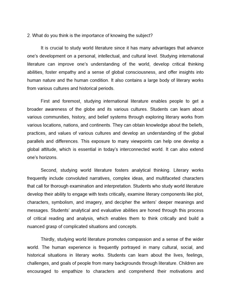 World Literature 2 | PDF