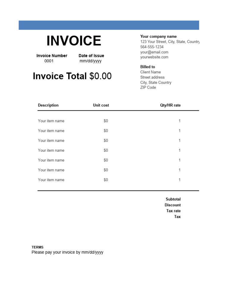 Medical Invoice Template Invoice Excel 1 | PDF