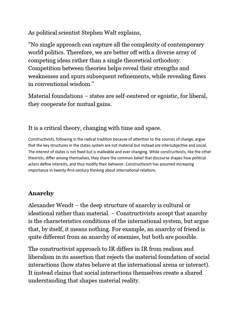 Constructivism | PDF | Philosophical Theories | Political Science