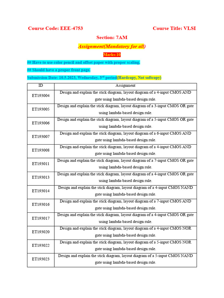 Assignment | PDF | Cmos | Electrical Components