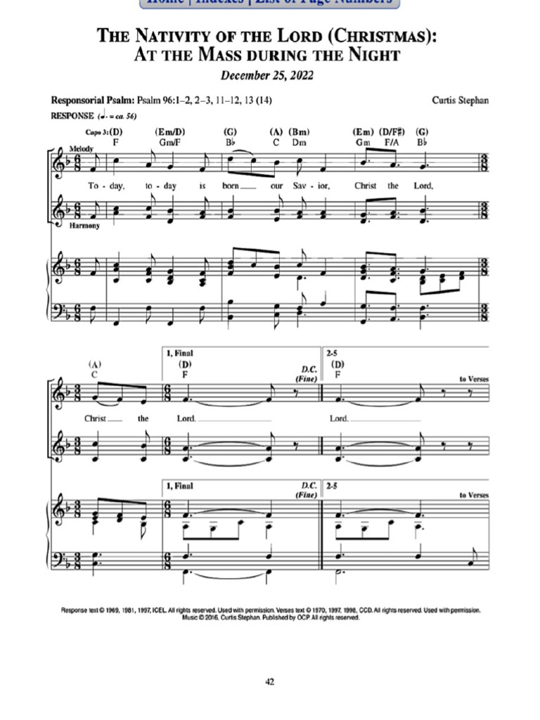 Psalm 96 Christmas Eve Mass Spirit and Psalm | PDF