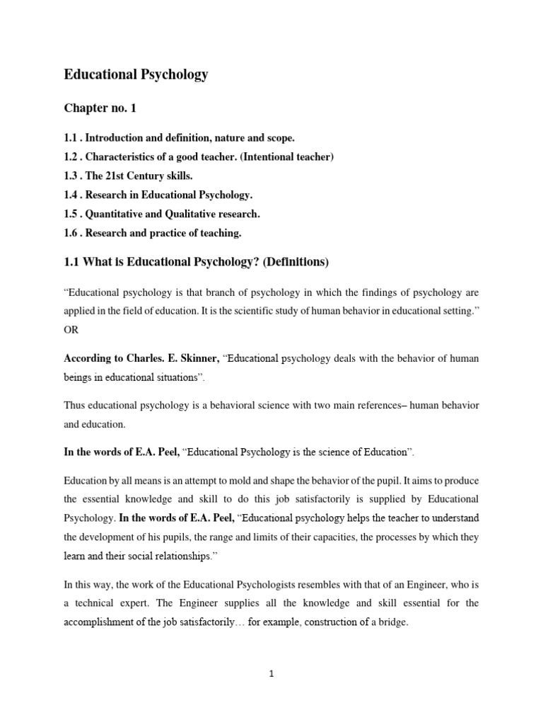 What Is Educational Psychology-1 | PDF