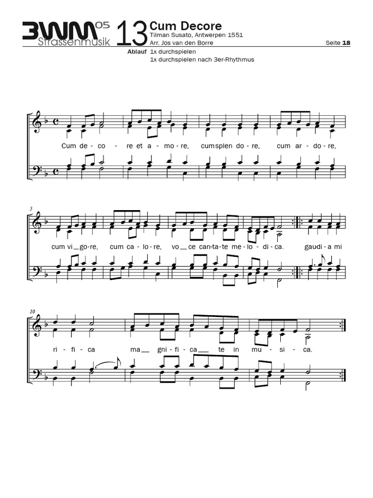 Cum Decore Susato Partitura | PDF