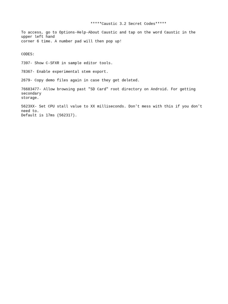 Caustic Secret Codes | PDF