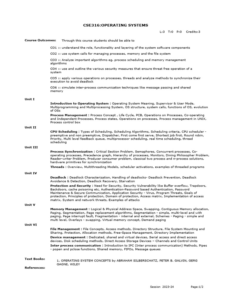 Cse316 Pdf Process Computing Scheduling Computing