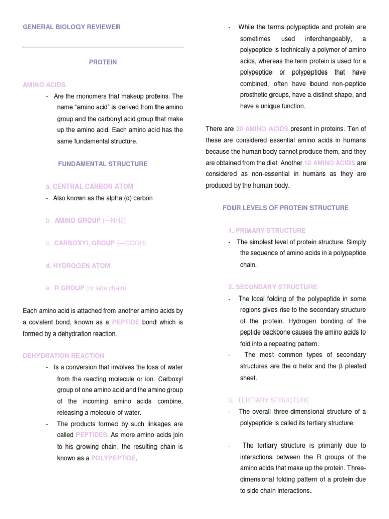 General Biology Reviewer | PDF | Nucleotides | Dna