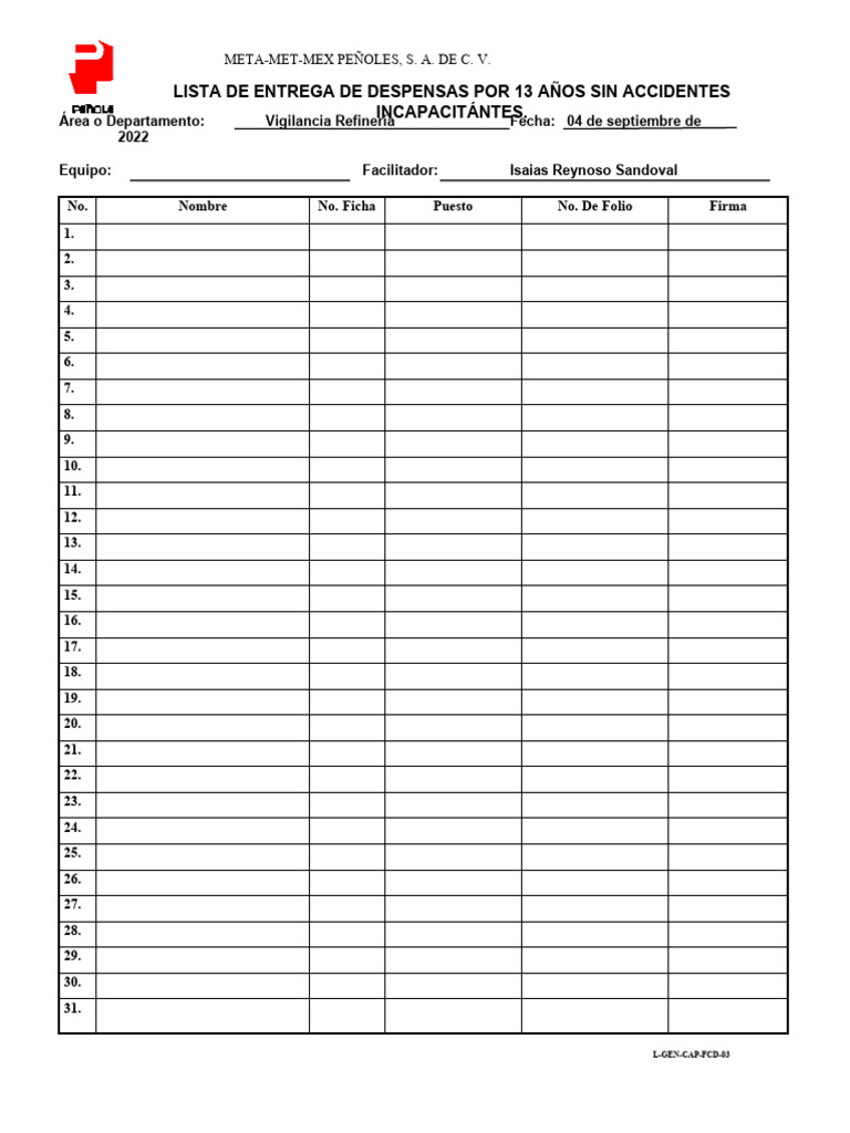 Lista de Entrega de Despensas 2021 | PDF