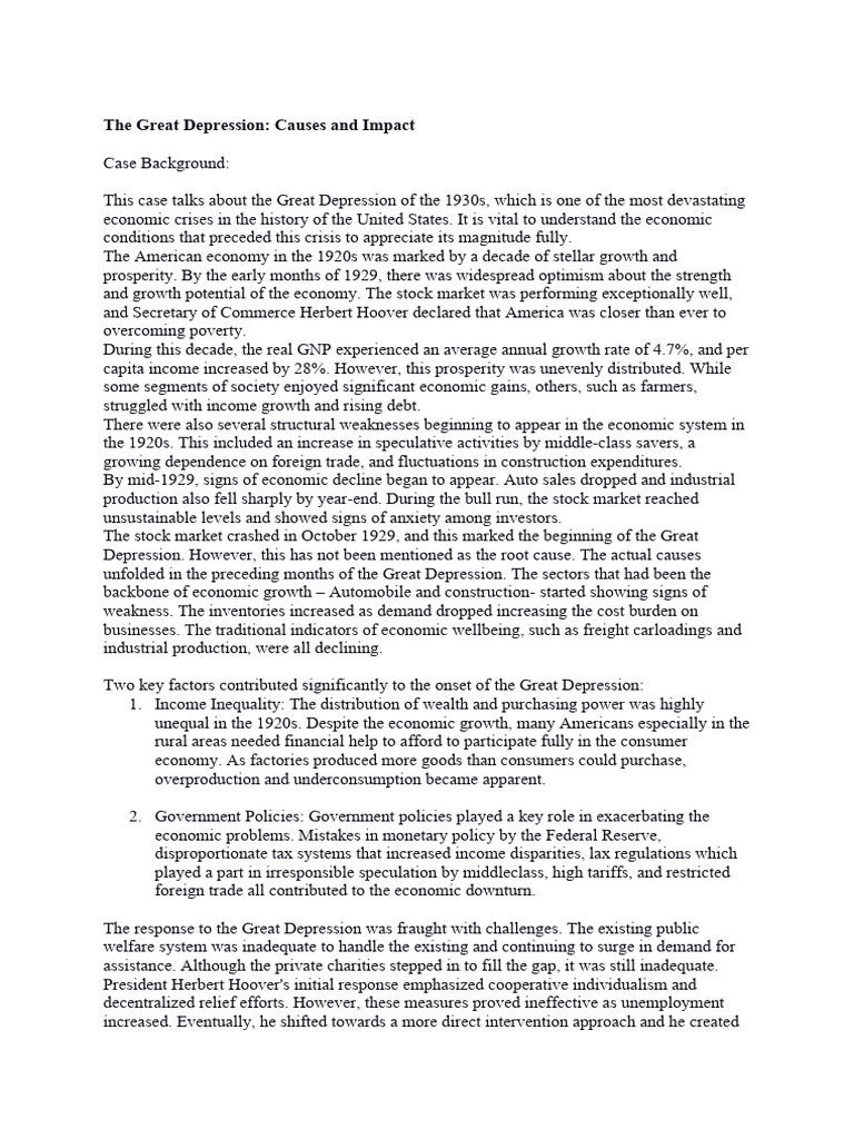 The Great Depression | PDF | Great Depression | Recession