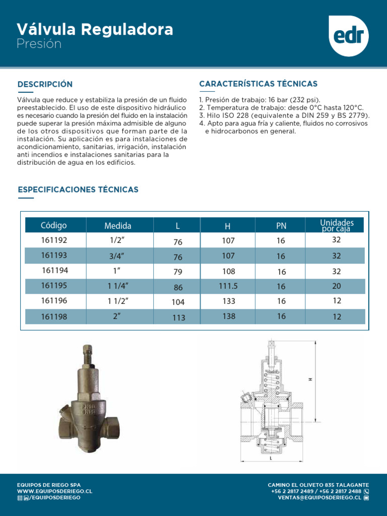 Valvula Reguladora Presion | PDF