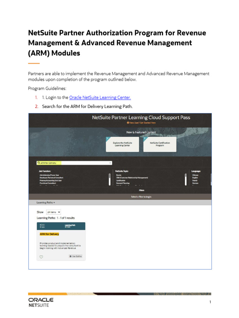NetSuite Partner Authorization Program For Revenue Management & ARM | PDF