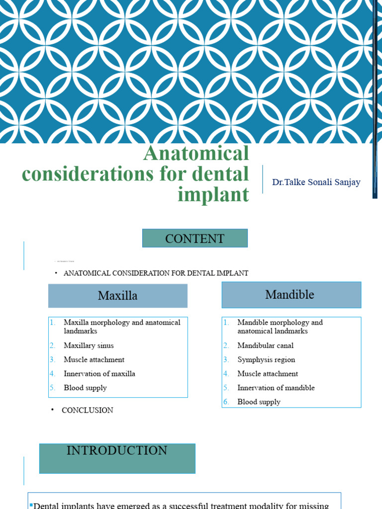 Anatomical Considerations For Dental Implant | PDF | Tongue | Human Head And Neck