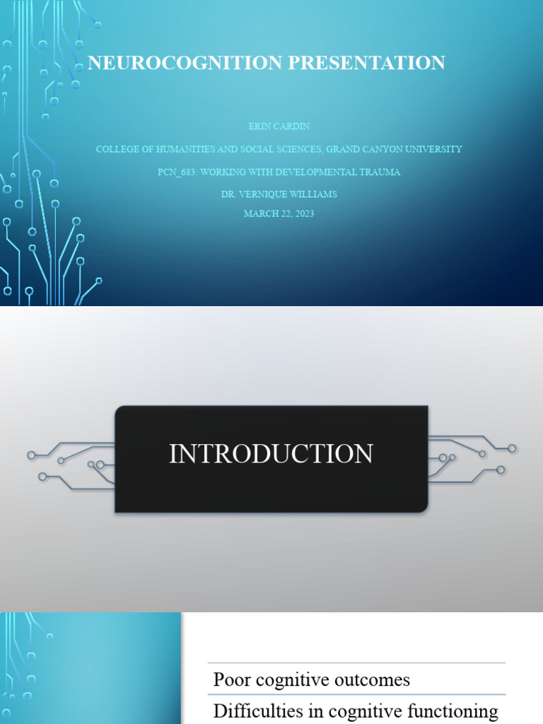 PCN 683 Neurocognition Presentation | PDF | Child Abuse | Psychological ...