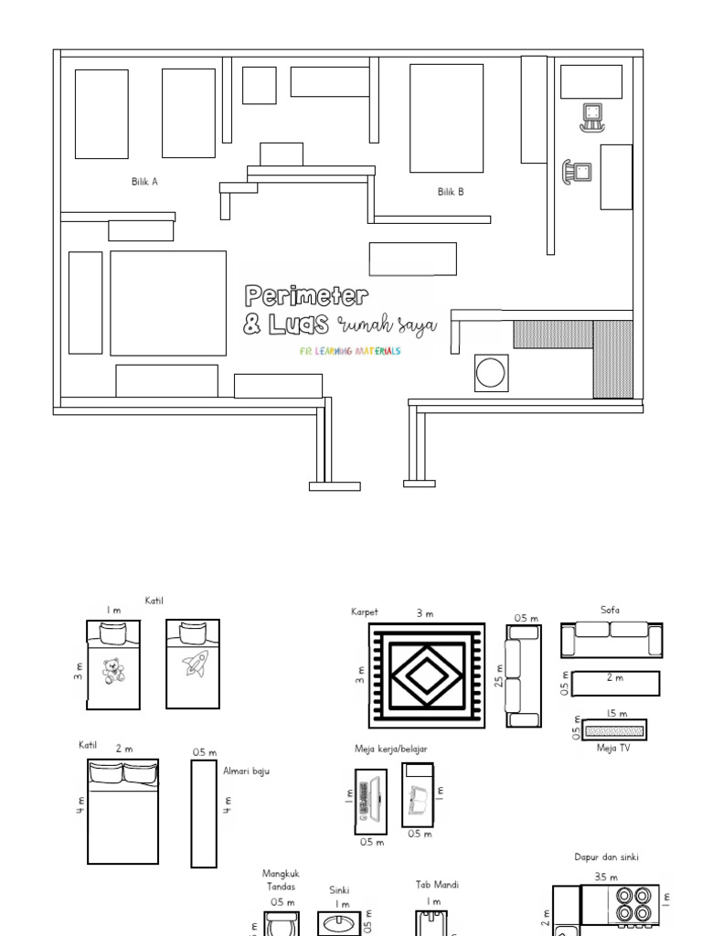 MATH Plan rumah perimeter dan luas | PDF
